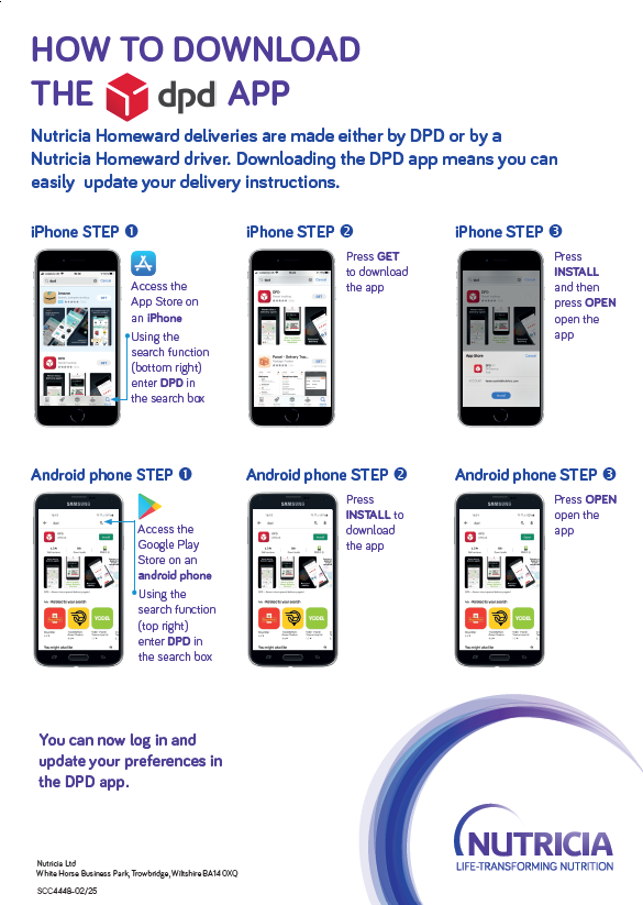 Nutricia Homeward Delivery Service | Nutricia Homeward